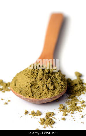Hemp seed powder. Raw organic hemp protein powder isolated on white ...