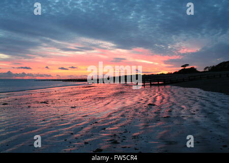Winter Sunset at Climping Beach Stock Photo - Alamy