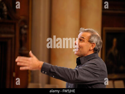 Jonathan Willcocks, composer and conductor, rehearsing his work 'A ...
