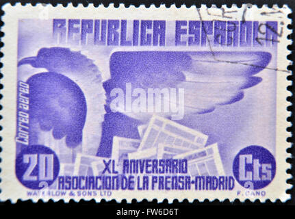 SPAIN - CIRCA 1933: A stamp printed in Spanish republic shows ...