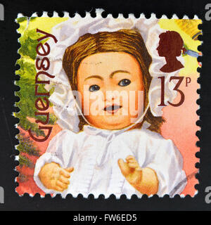 GUERNSEY - CIRCA 1994: A stamp printed in Guernsey dedicated to bygone ...