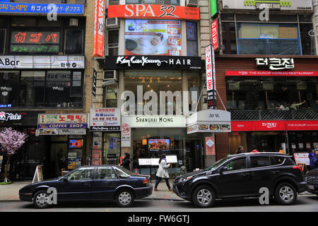 Street scene of Koreatown in Manhattan, New York City, USA Stock Photo ...