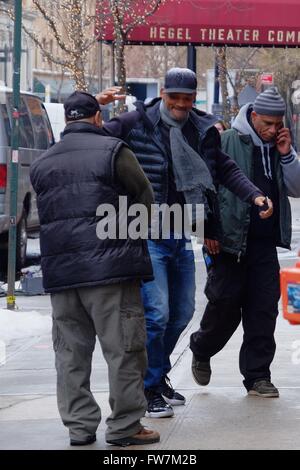 Will Smith on the set of Collateral Beauty Featuring: Will Smith Where ...