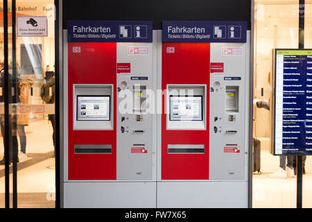 Ticket machine of Deutsche Bahn, the German national railway company ...
