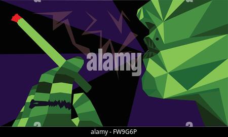 geometric side profile smoking a cigarette Stock Vector Image & Art - Alamy