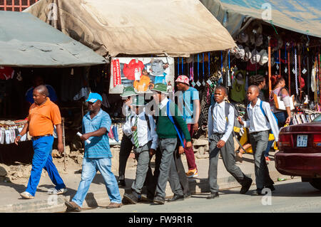 Street scene, Moshoeshoe road, east CBD, Maseru, Lesotho Stock Photo ...