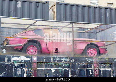 Triumph GT6 by the artist Banksy Stock Photo - Alamy