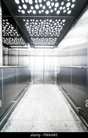 interior massive steel elevator - lighting led Stock Photo - Alamy