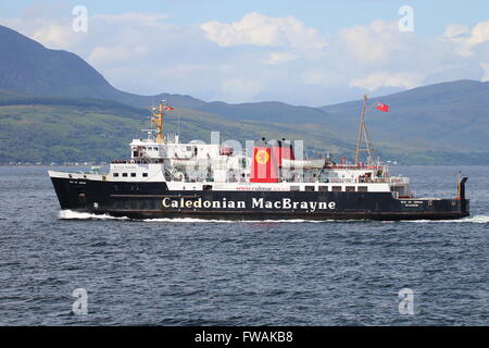 Calmac ferry MV Isle of Arran departing Campbeltown Kintyre Scotland ...