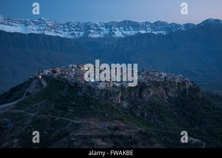 Amedi, Iraq, an aerial view of a city built on a plateau of Kurdistan ...