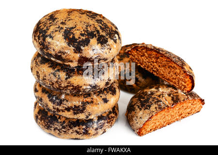 Freshly prepared delicious Gingerbread Isolated on White Backgro Stock ...