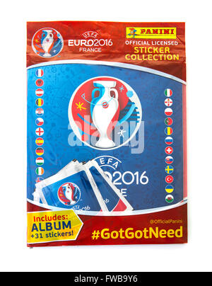 Panini Euro 2016 France Sticker Collection and Album on a white ...