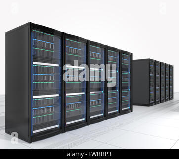 Modern server room interior. 3D rendering image Stock Photo - Alamy