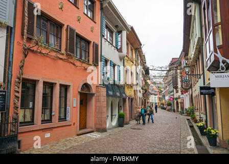 Freiburg im Breisgau, old town, church tower of the Freiburg cathedral ...