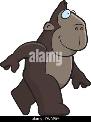 Vector illustration of a smiling cartoon gorilla Stock Vector Image ...