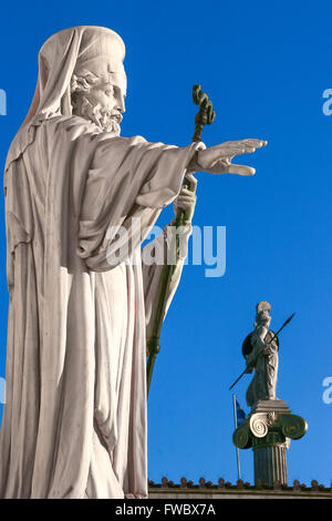 Greek Orthodox Christianity, a bronze statue of an armed monk holding a ...