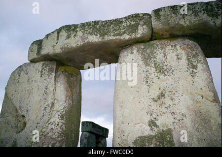 A reveler at the ancient stone circle Stonehenge to celebrate the ...
