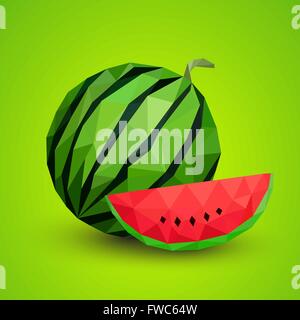 Watermelon healthy fruit Geometric illustration Stock Vector Image ...