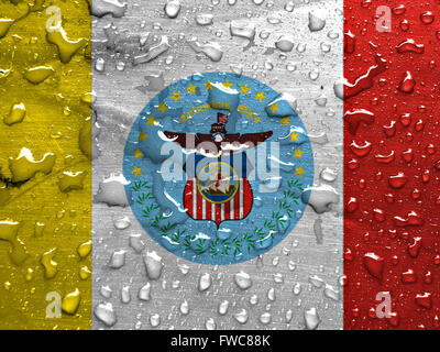Flag of Columbus with rain drops Stock Photo - Alamy
