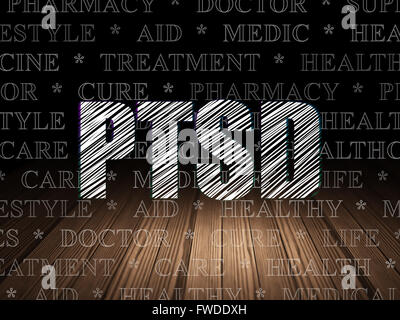 Medicine concept: PTSD in grunge dark room Stock Photo - Alamy