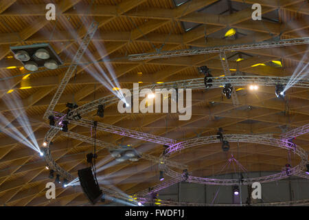 Stage Lights Rack with Spotlights Stock Photo - Alamy