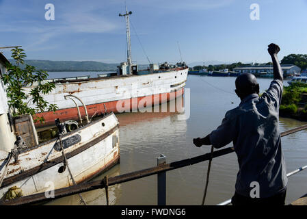 KENYA Kisumu, old steam vessel SS Nyanza built 1907 by Bow, McLachlan ...