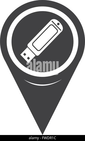 Map Pointer USB Flash Drive Icon Stock Vector Image & Art - Alamy