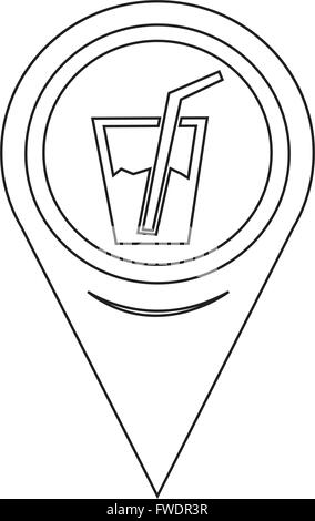 Cocktail bar GPS map location icons on round color glass buttons Stock ...
