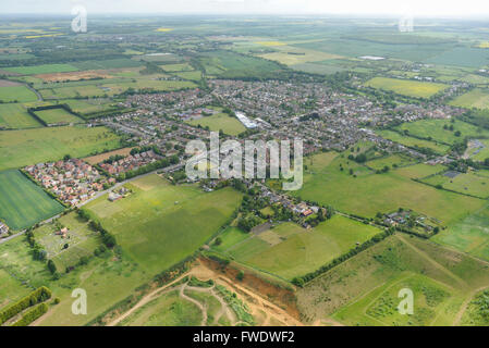 An aerial view of the Bedfordshire village of Potton Stock Photo - Alamy