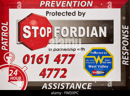 warning signs for Stopfordian security company Stockport Cheshire owned ...