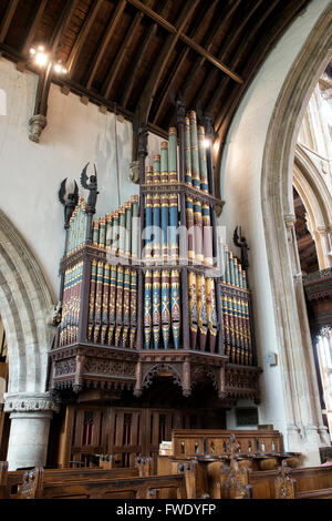 Organ in St John the Baptist Church, Lound, Suffolk, England Stock ...