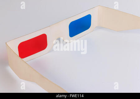 Used 3D paper glasses isolated on white background Stock Photo - Alamy