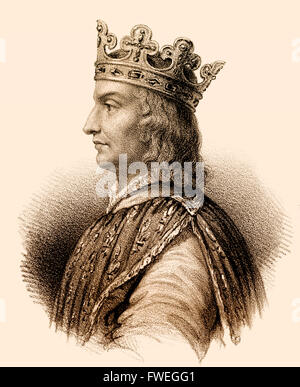 Philip II Augustus, 1165-1223. King of France. Here seen being crowned ...