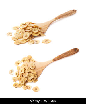 Spoon ladle covered with banana slices Stock Photo - Alamy