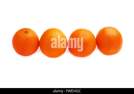Four oranges fruits composition isolated over the white background ...