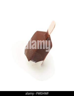 Ice cream covered in chocolate sprinkles on a wooden table Stock Photo ...