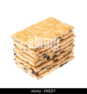 Cracker raisin cookies stack composition isolated over the white background Stock Photo - Alamy
