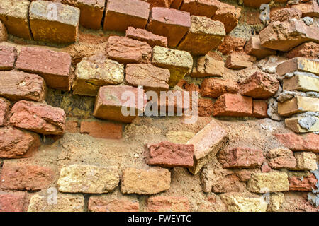 Dangerous and decrepit facade wall of the old house Stock Photo - Alamy