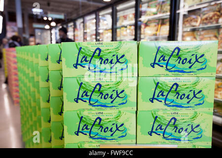 Sparkling Water Display at Grocery Store Stock Photo - Alamy