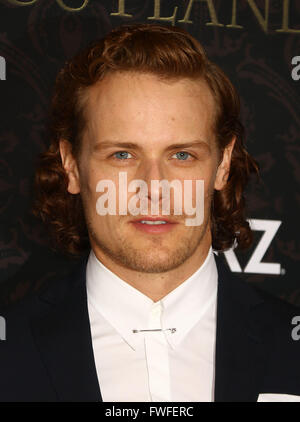Sam Heughan attends the New York midseason premiere of "Outlander" at ...