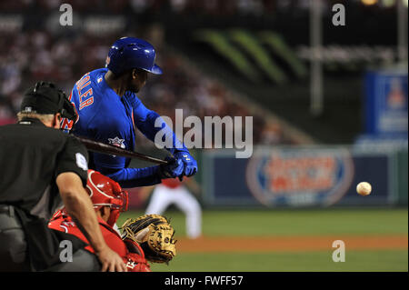 Los Angeles Angels' Jorge Soler runs to first base against the Chicago ...