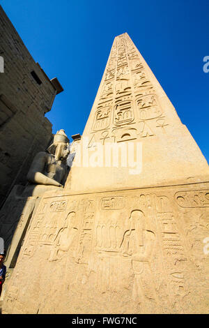 Colonnades, pillars of stone, Temple of Luxor, Thebes, UNESCO World ...