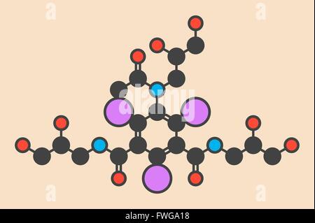 Iohexol molecule. It is contrast agent used in myelography and contrast ...