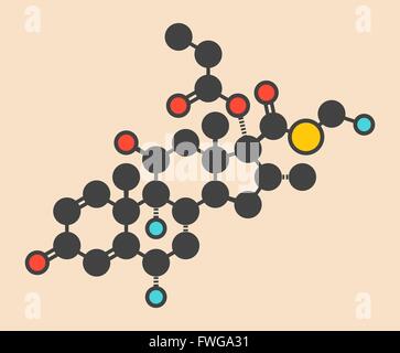 Fluticasone propionate corticosteroid drug molecule Stock Photo - Alamy