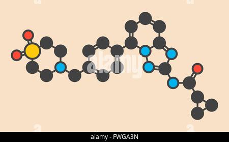 Filgotinib anti-inflammatory drug molecule, illustration Stock Photo ...