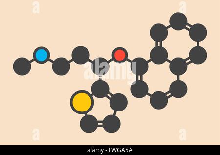 Duloxetine antidepressant drug (SNRI class), chemical structure. Also ...