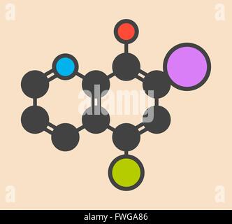Clioquinol drug molecule, illustration Stock Photo - Alamy