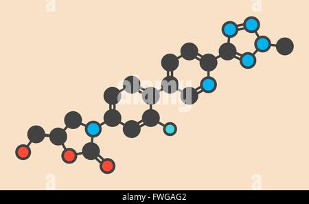 Tedizolid antibacterial drug molecule, illustration Stock Photo - Alamy