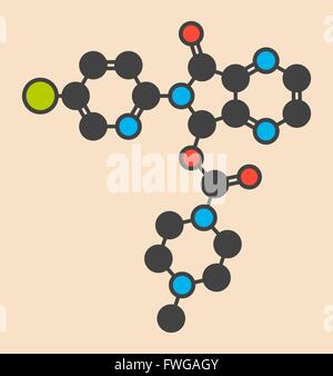 Zopiclone insomnia drug (sleeping pill, z-drug), chemical structure ...