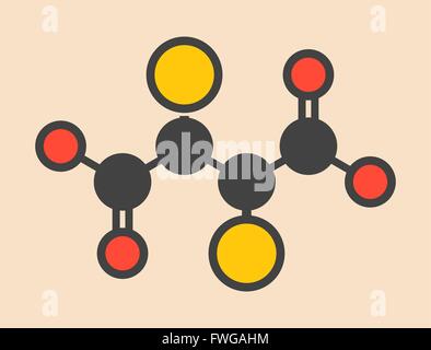 Succimer (dimercaptosuccinic acid DMSA) lead poisoning drug molecule ...